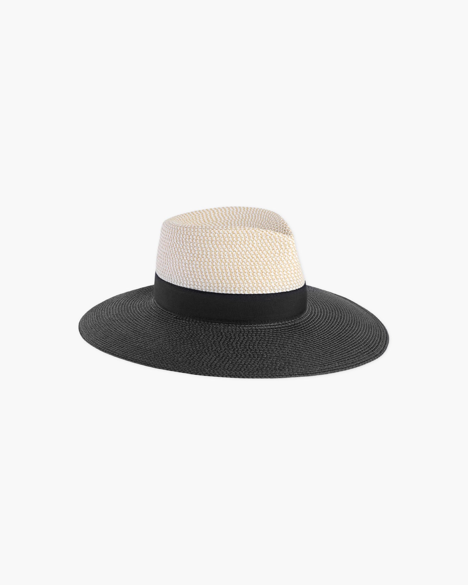 Lady Daphne | Women's Wide Brim Fedora Hat | White Mix Black | Eric Javits