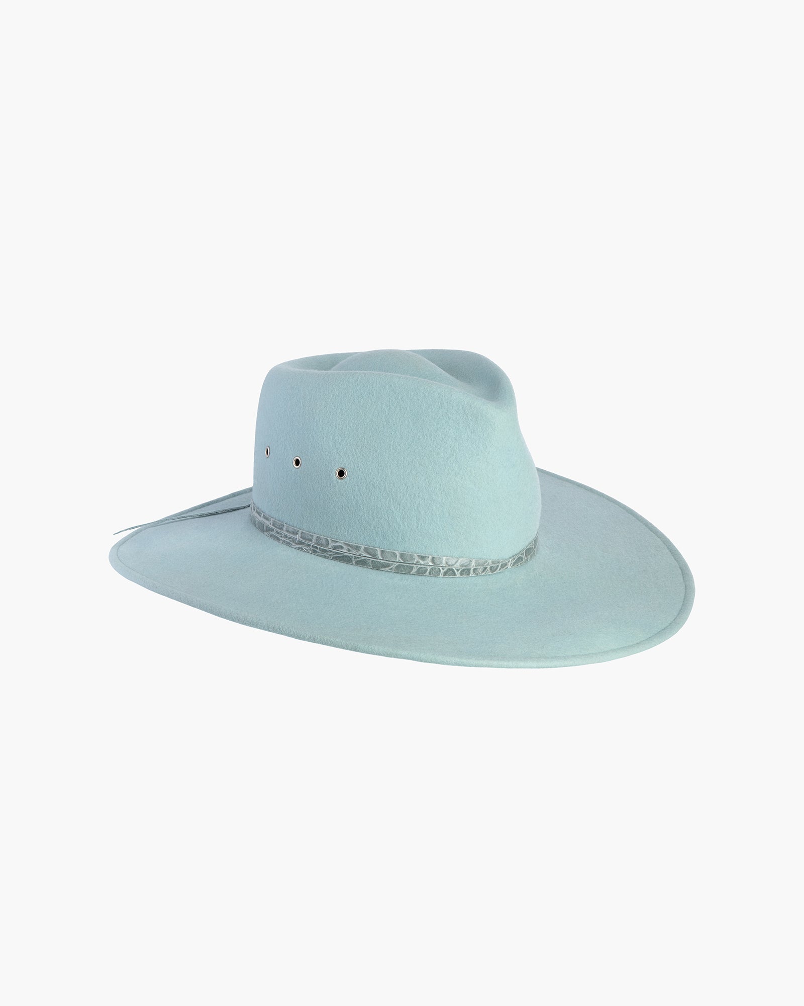 Jade Wool Felt Fedora Hat｜Hand-Blocked | Misty | Eric Javits