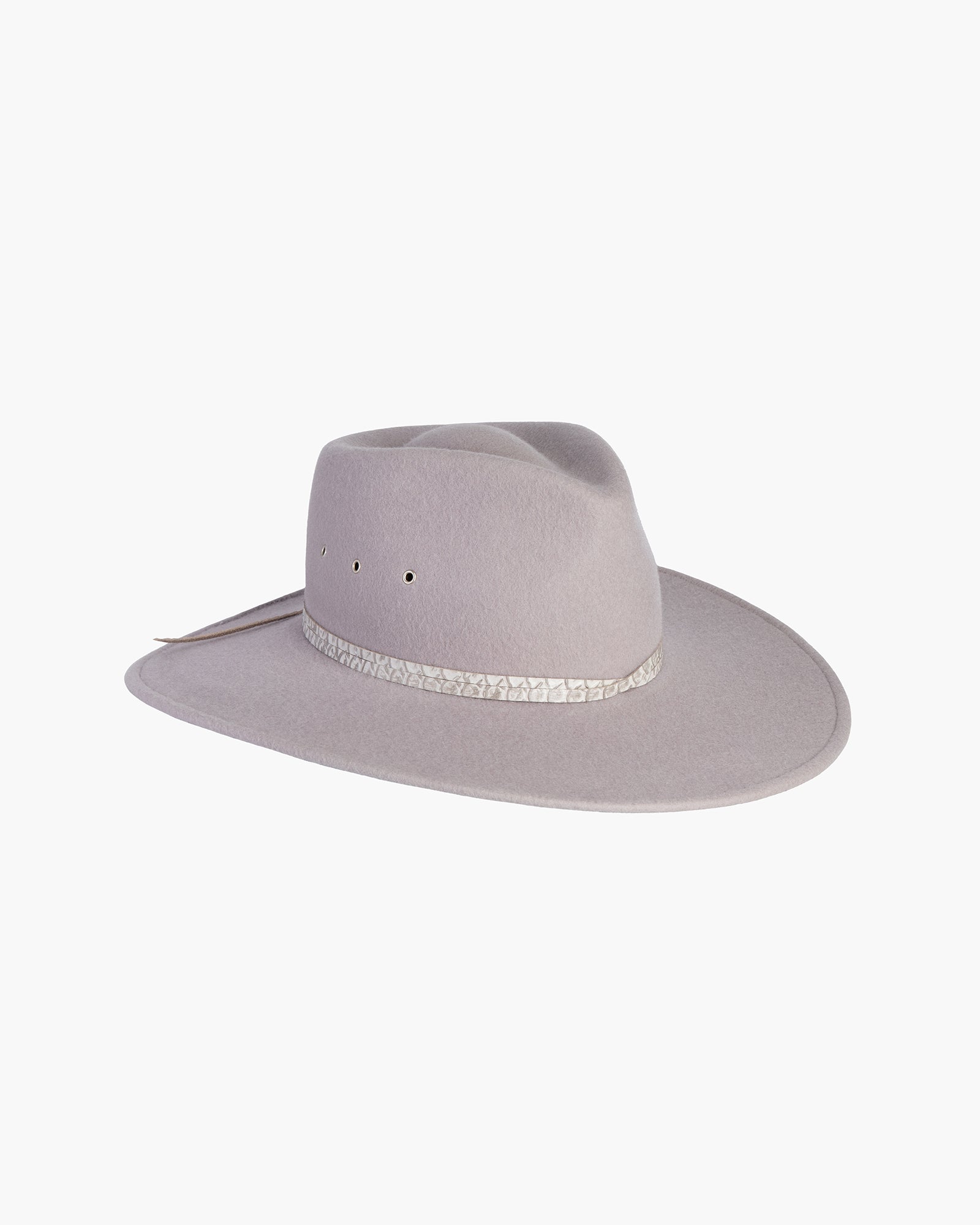 Jade Wool Felt Fedora Hat｜Hand-Blocked | Pearl Gray | Eric Javits