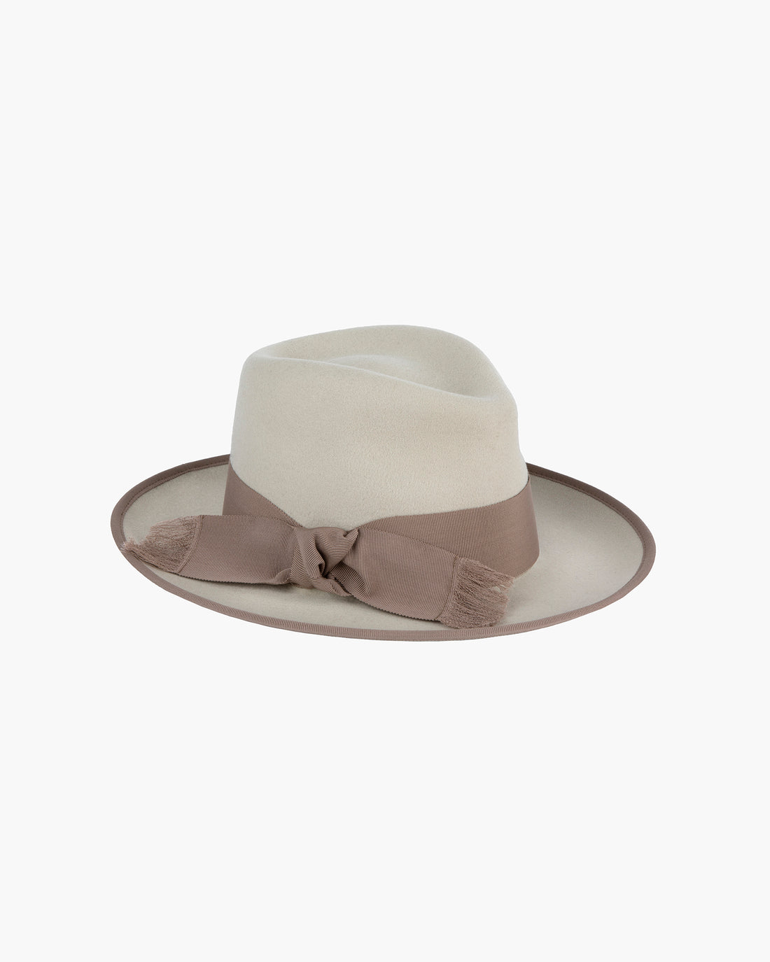 Tyler Felt Fedora Hat | Fringed Grosgrain Bow | Camel | Eric Javits