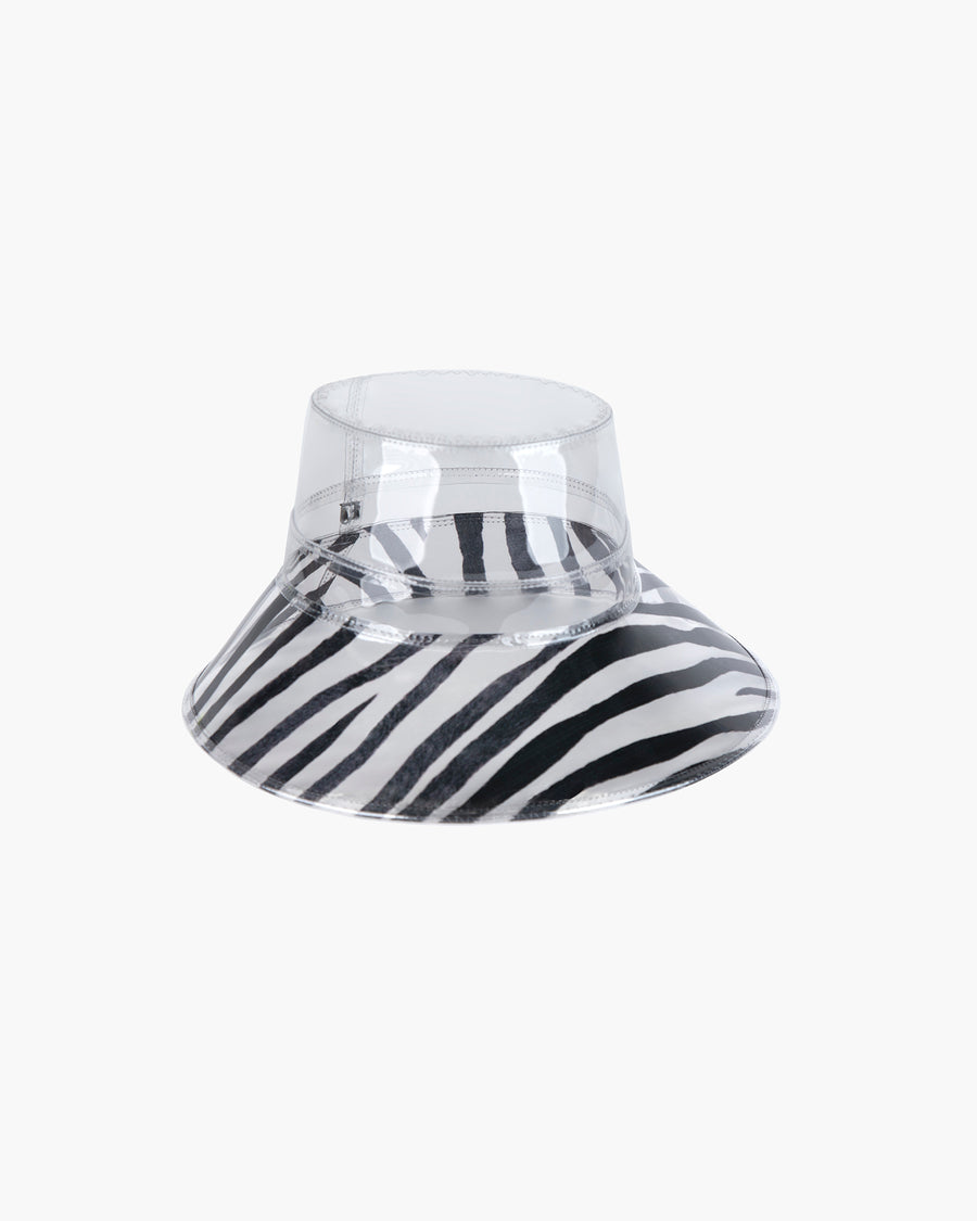 Gogo Rain Bucket Hat｜Crystal Vinyl Rain Hat | Crystal/Silver | Eric Javits