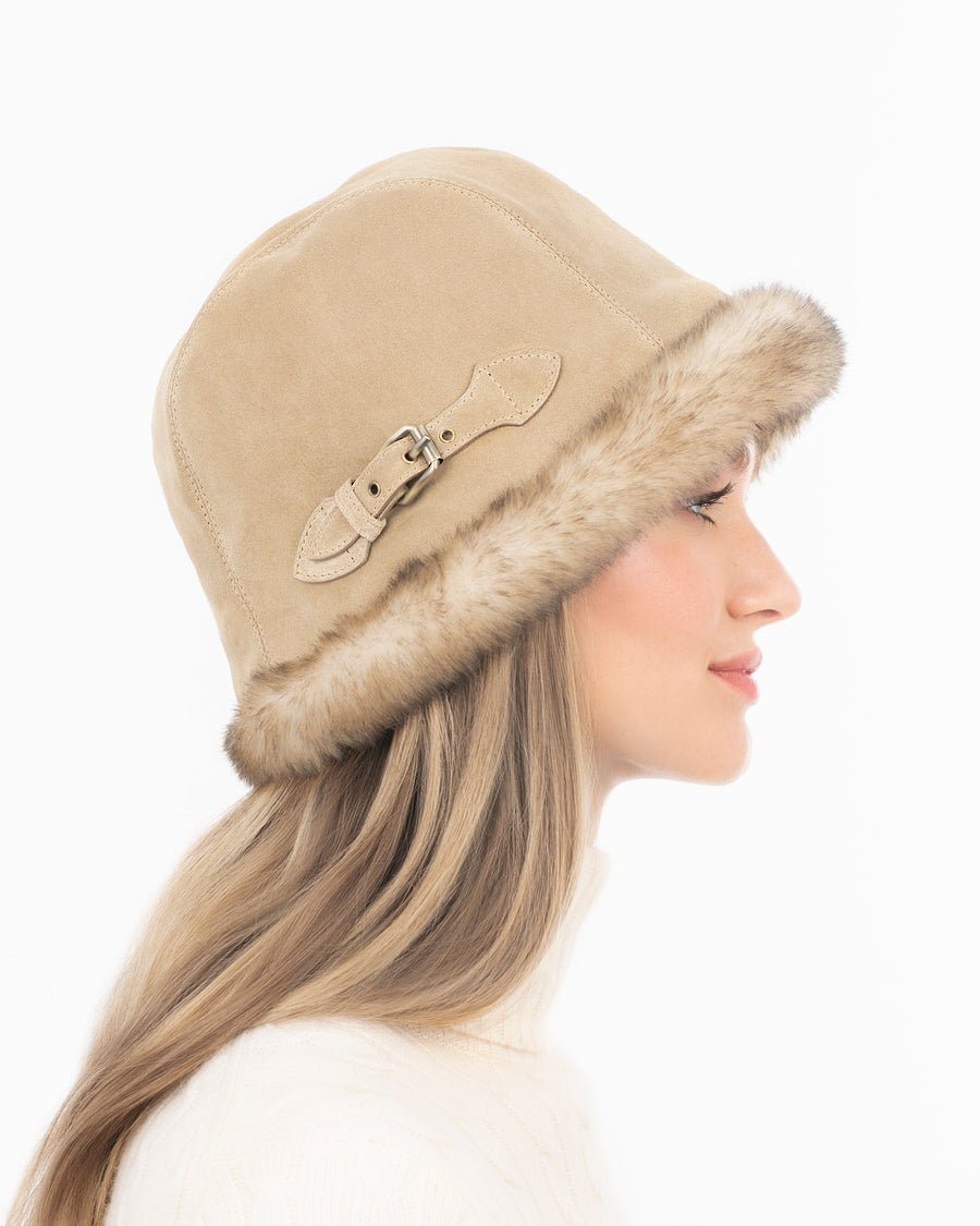 Vail Suede Cloche｜Handmade Winter Hat | Stucco | Eric Javits
