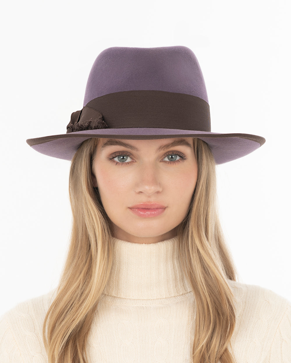 Tyler Felt Fedora Hat | Fringed Grosgrain Bow | Camel | Eric Javits