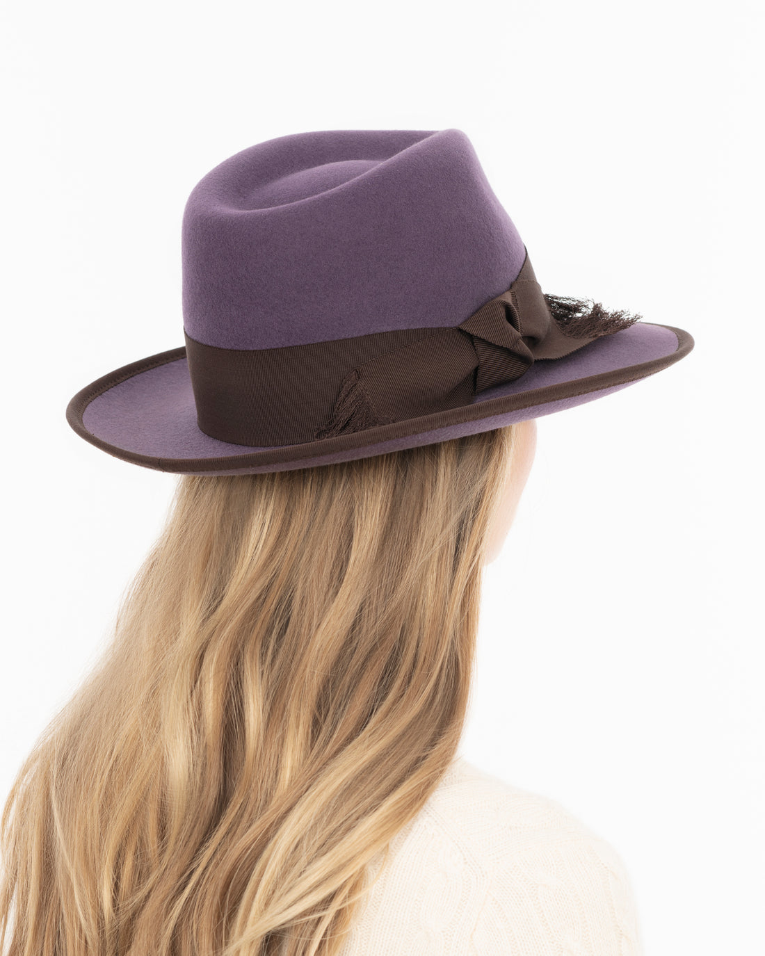 Tyler Felt Fedora Hat | Fringed Grosgrain Bow | Camel | Eric Javits
