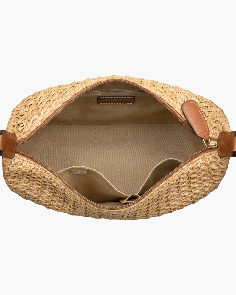Jessica Straw Leather Hobo｜Mid-Size Handbag | Natural | Eric Javits