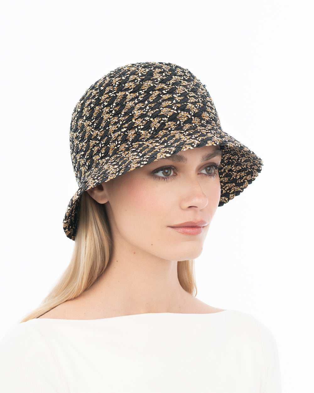 Woven Pith I Packable Women’s Cloche Hat | Peanut Mix | Eric Javits