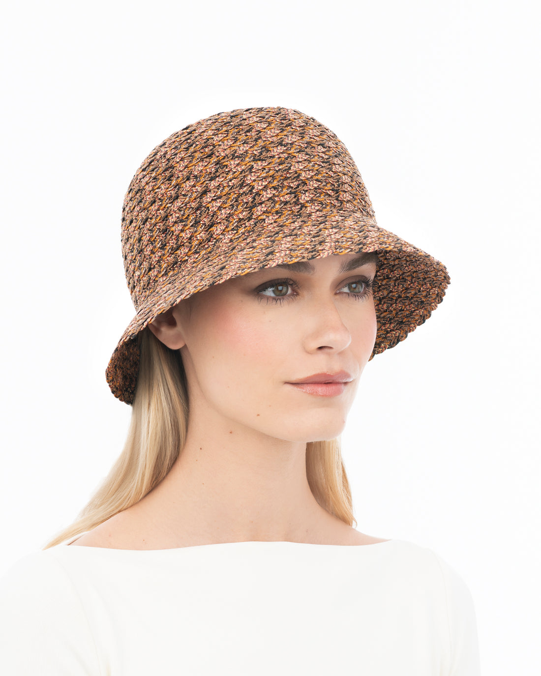 Woven Pith I Packable Women’s Cloche Hat | Peanut Mix | Eric Javits