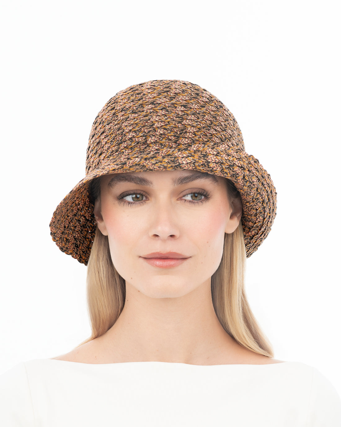 Woven Pith I Packable Women’s Cloche Hat | Copper Mix | Eric Javits