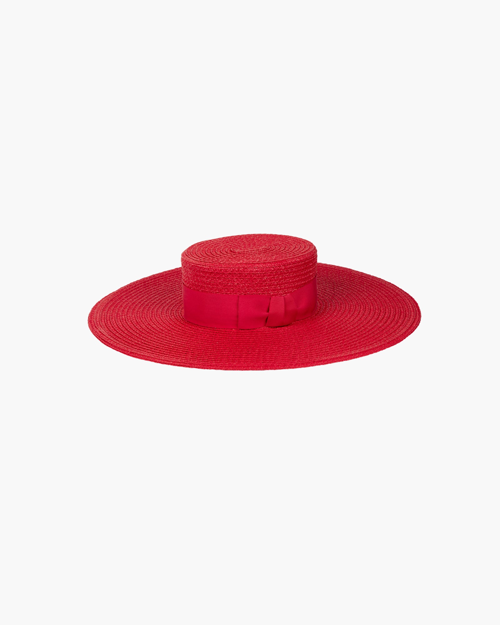 Bey Wide Brim Boater I Straw Hat with Ribbon | Red | Eric Javits