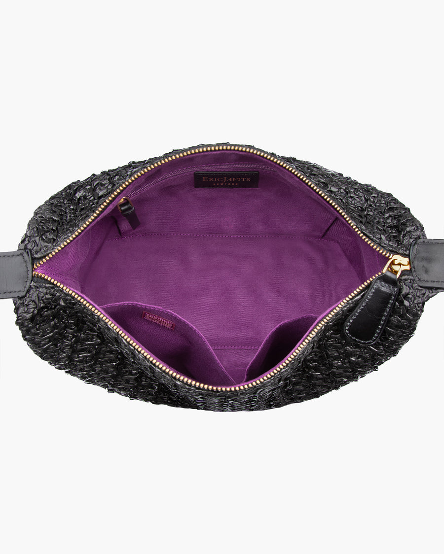 Jessica Straw Leather Hobo｜Mid-Size Handbag | Natural | Eric Javits