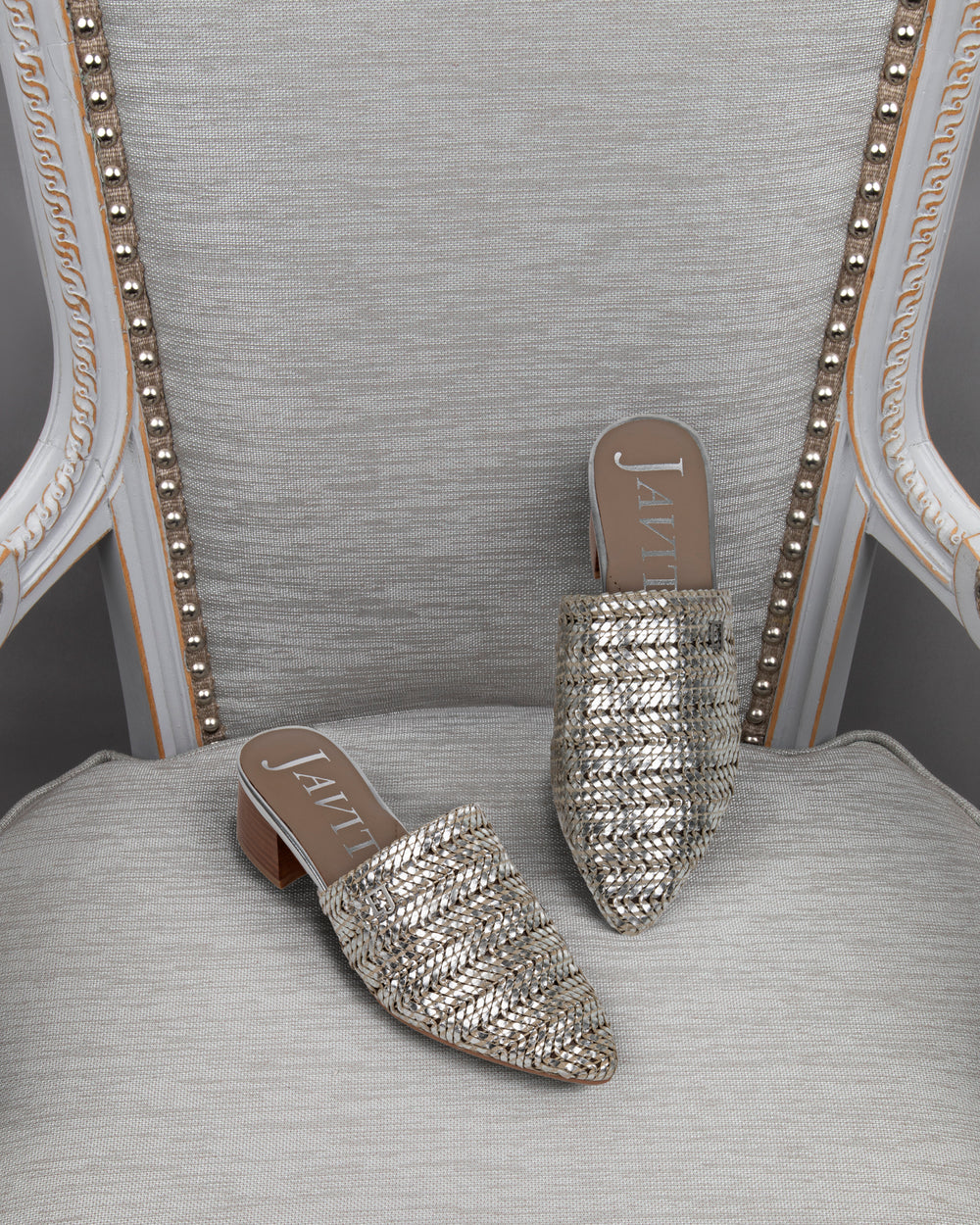 Aura Mule Silver I Women's Vegan Leather Mule | Eric Javits