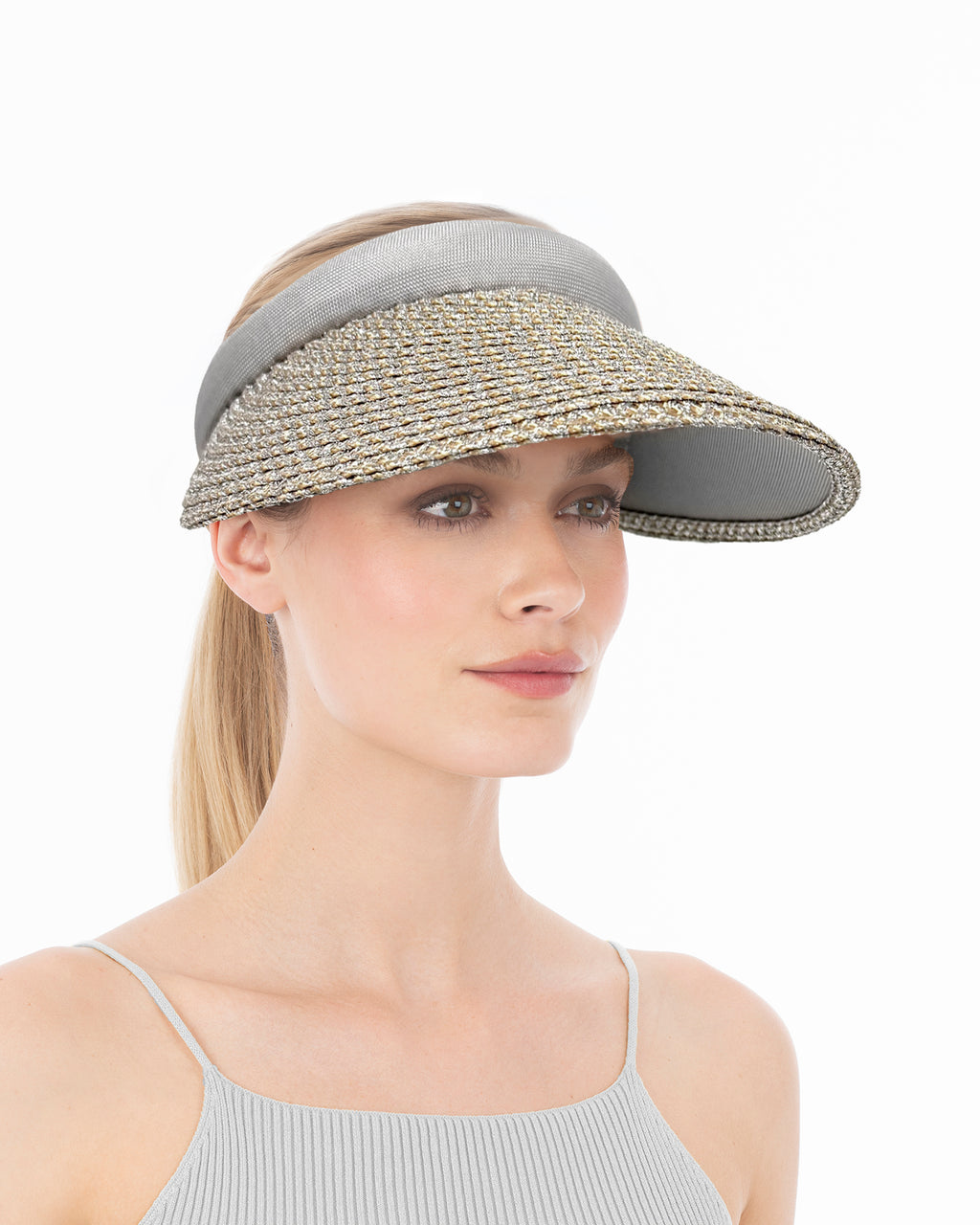 Bradfield II Visor I Wider Clip-On UPF50+ | Silver | Eric Javits