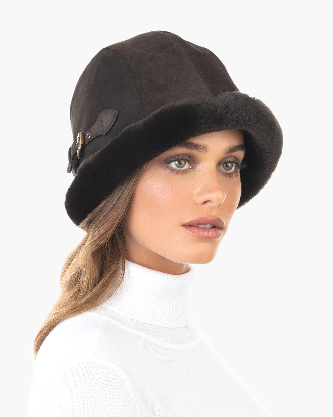 Vail Suede Cloche｜Handmade Winter Hat | Brown | Eric Javits
