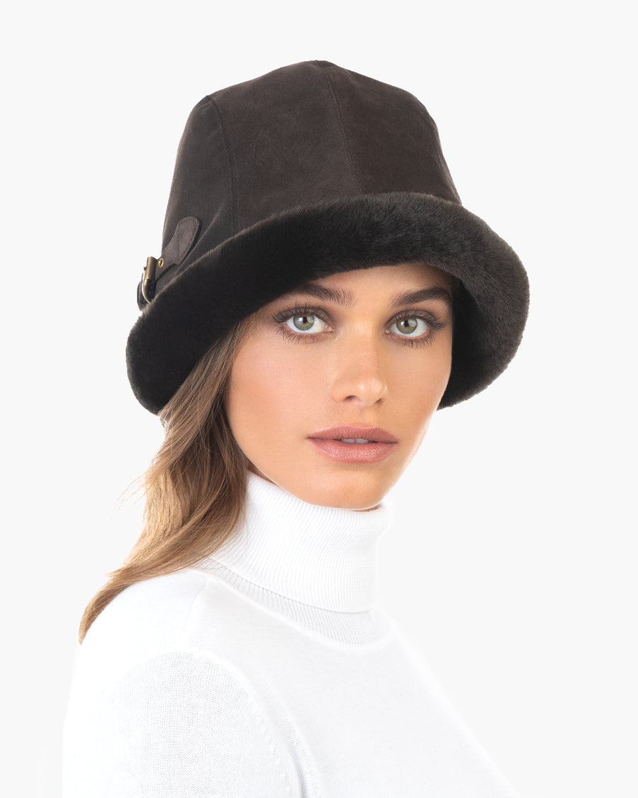 Vail Suede Cloche｜Handmade Winter Hat | Stucco | Eric Javits