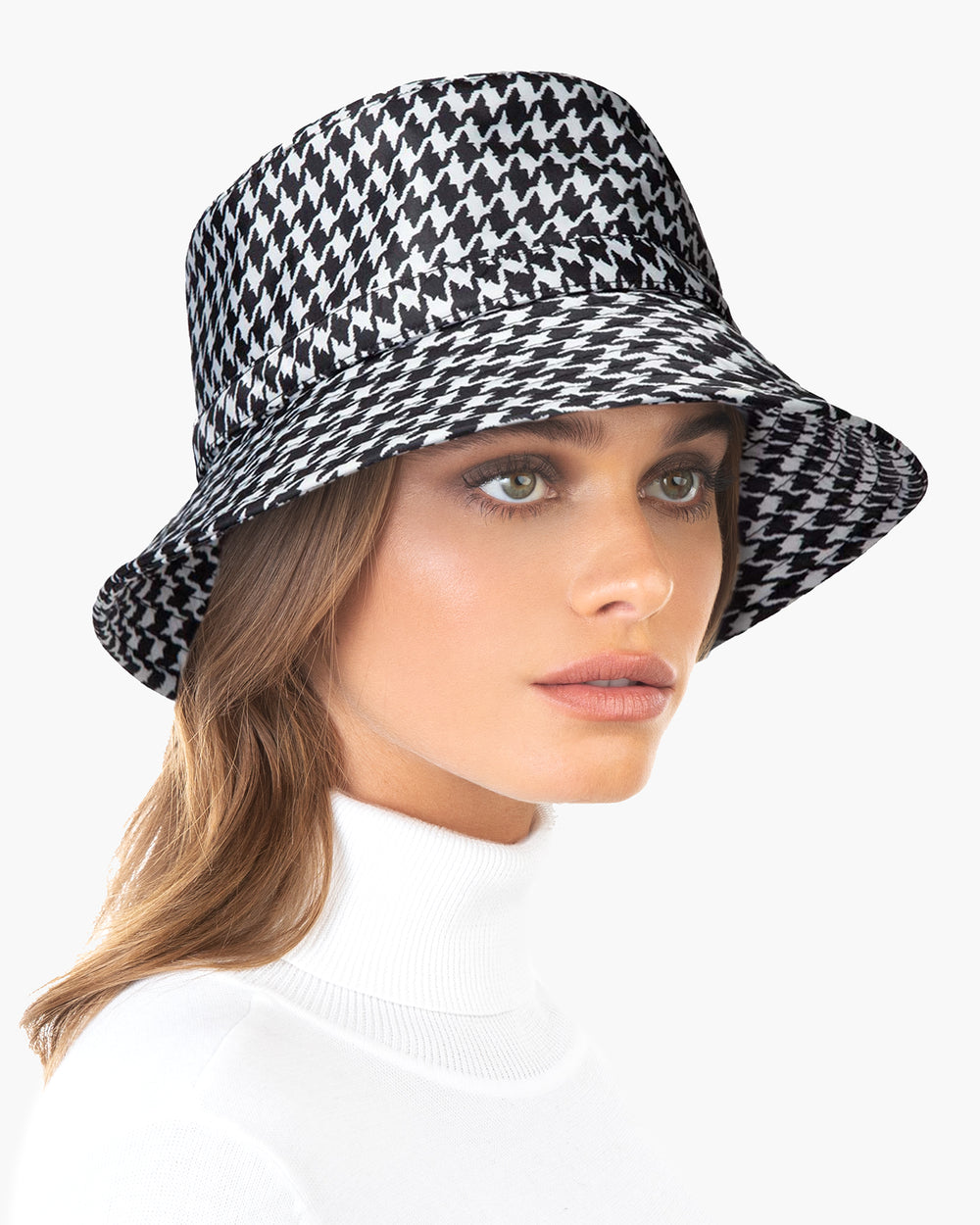 Rain Bucket Felt | Women's Rain Hat | Tan Check | Eric Javits