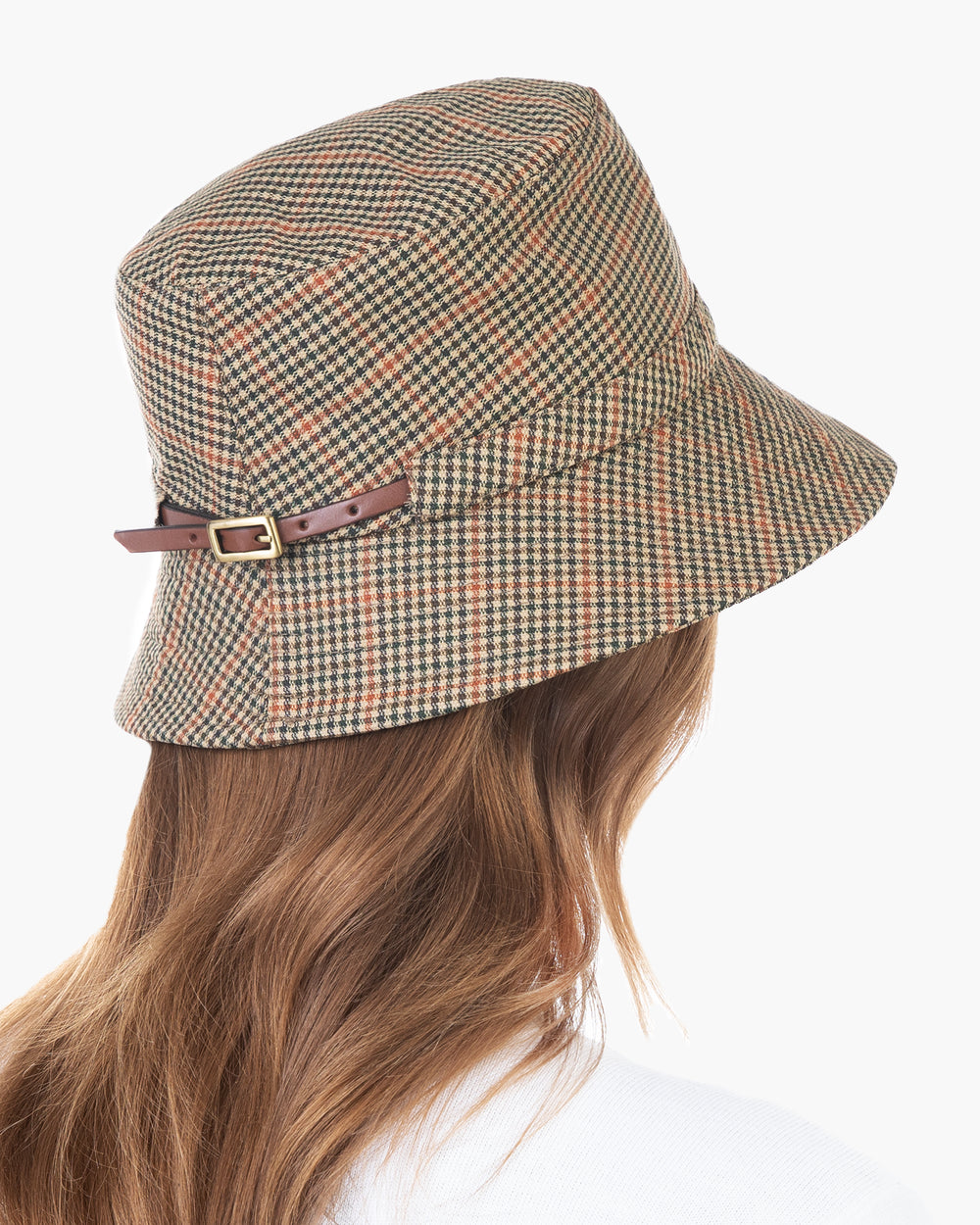 Rain Bucket Felt | Women's Rain Hat | Tan Check | Eric Javits