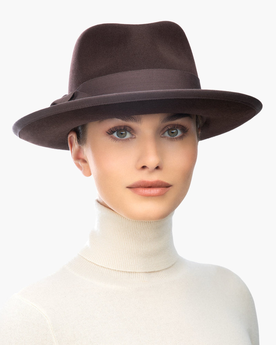 Tyler Felt Hat | Fedora Designer's Hat | Eric Javits | Camel | Eric Javits