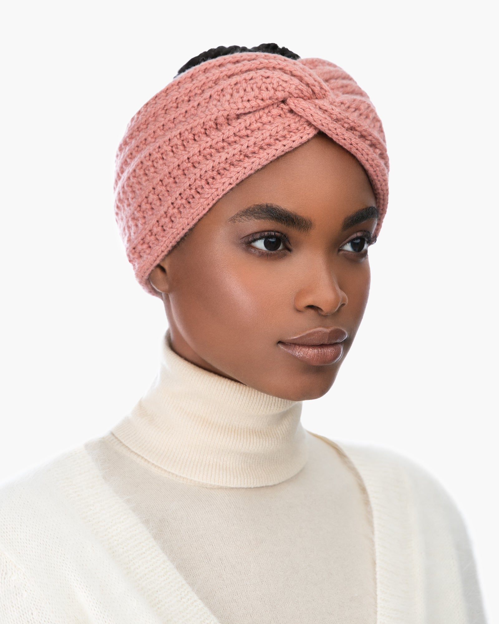 Knit Turban | Women's Merino Wool Hat | Blush | Eric Javits