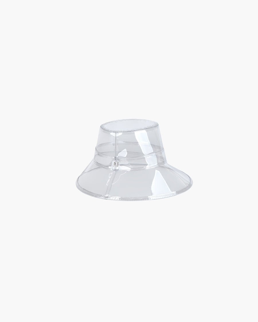 Gogo Rain Bucket Hat｜Crystal Vinyl Rain Hat | Crystal/Silver | Eric Javits