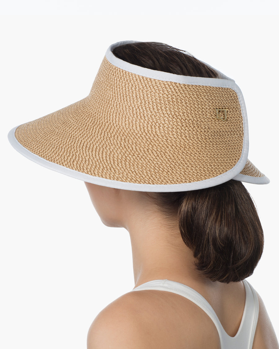 Lil Squishee Visor | Packable Women's Visor | Peanut/White | Eric Javits