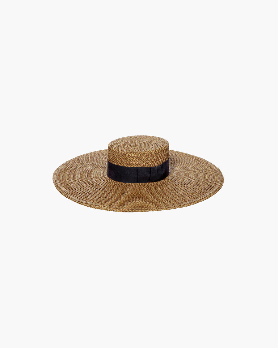 Bey Wide Brim Boater I Straw Hat with Ribbon | Eric Javits