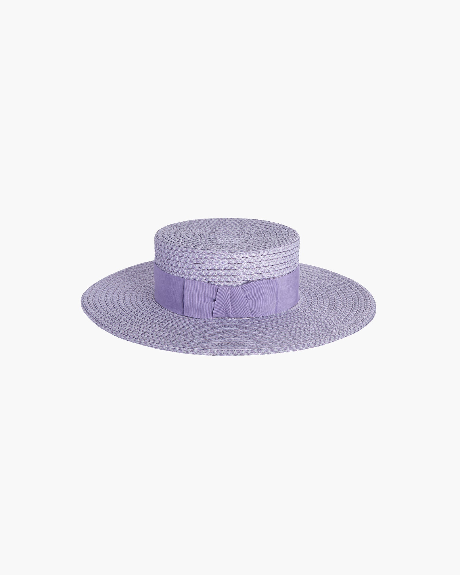Gondolier Boater Straw Hat ｜Wide Brim Designer Sunhat | Lilac | Eric Javits