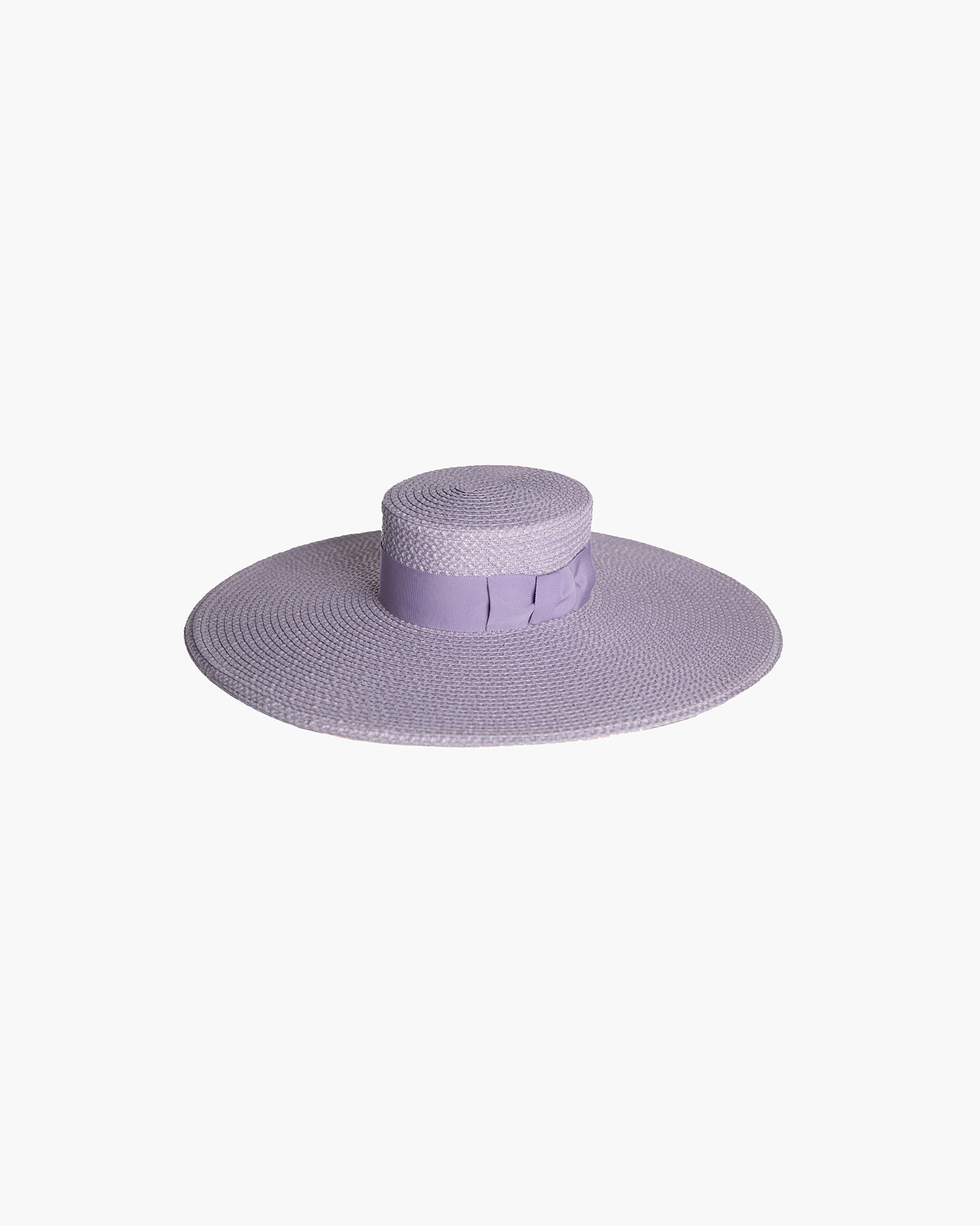 Bey Wide Brim Boater I Straw Hat with Ribbon | Lilac | Eric Javits