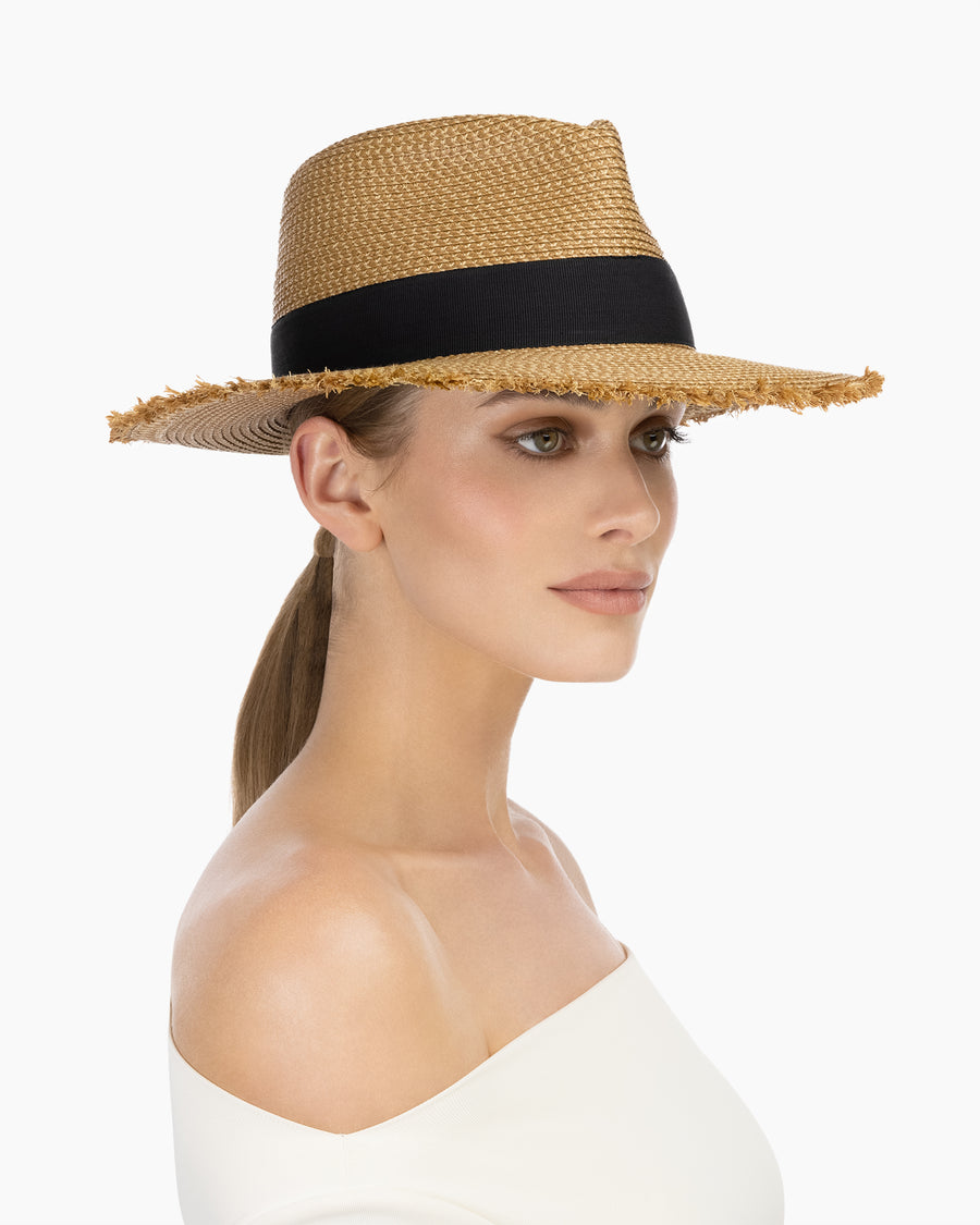 Fringe Pinch Straw Fedora Hat | Women's Fedora | Eric Javits | Eric Javits
