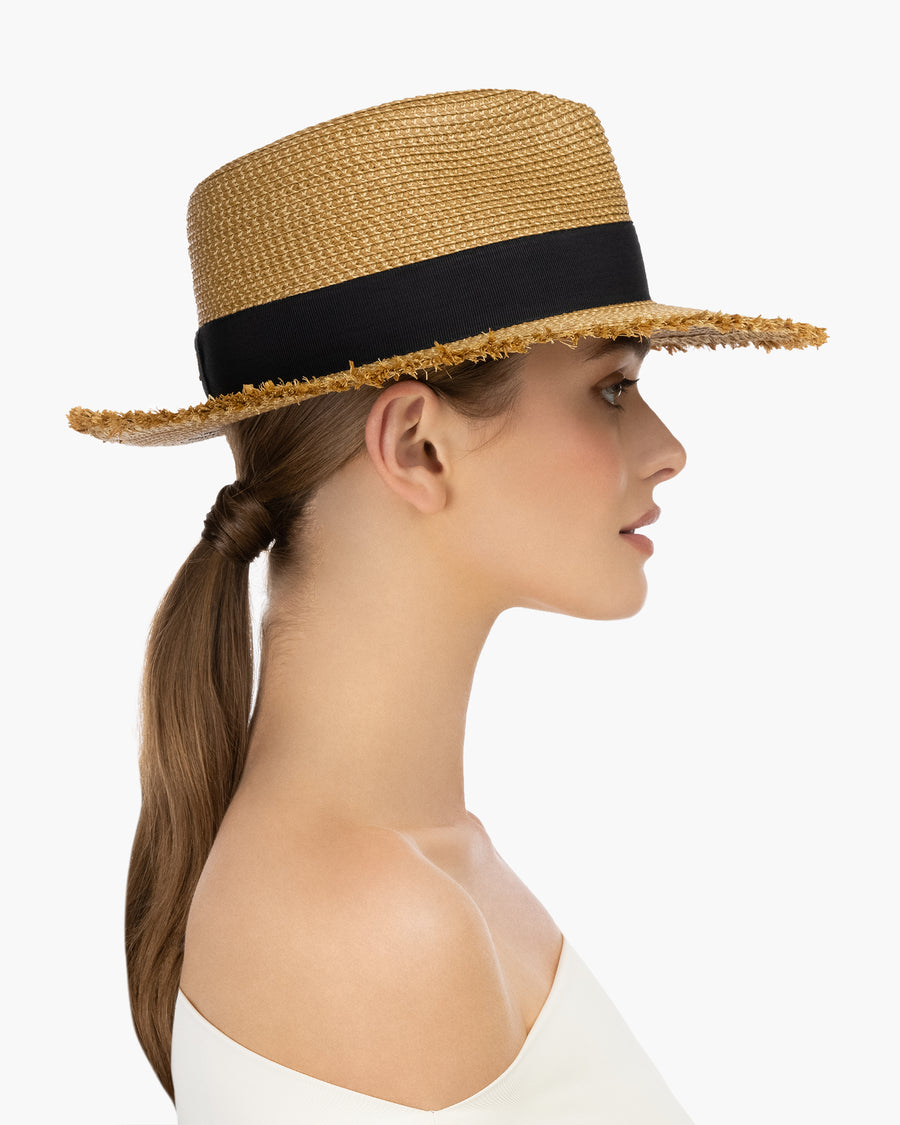 Fringe Pinch Straw Fedora Hat | Women's Fedora | Eric Javits | Eric Javits