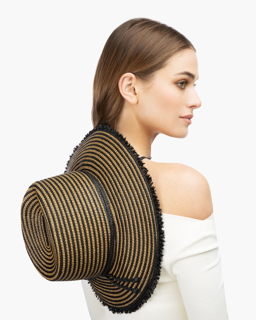 Squishee® VIP Hat｜Packable Fedora｜Chin Strap | Peanut | Eric Javits