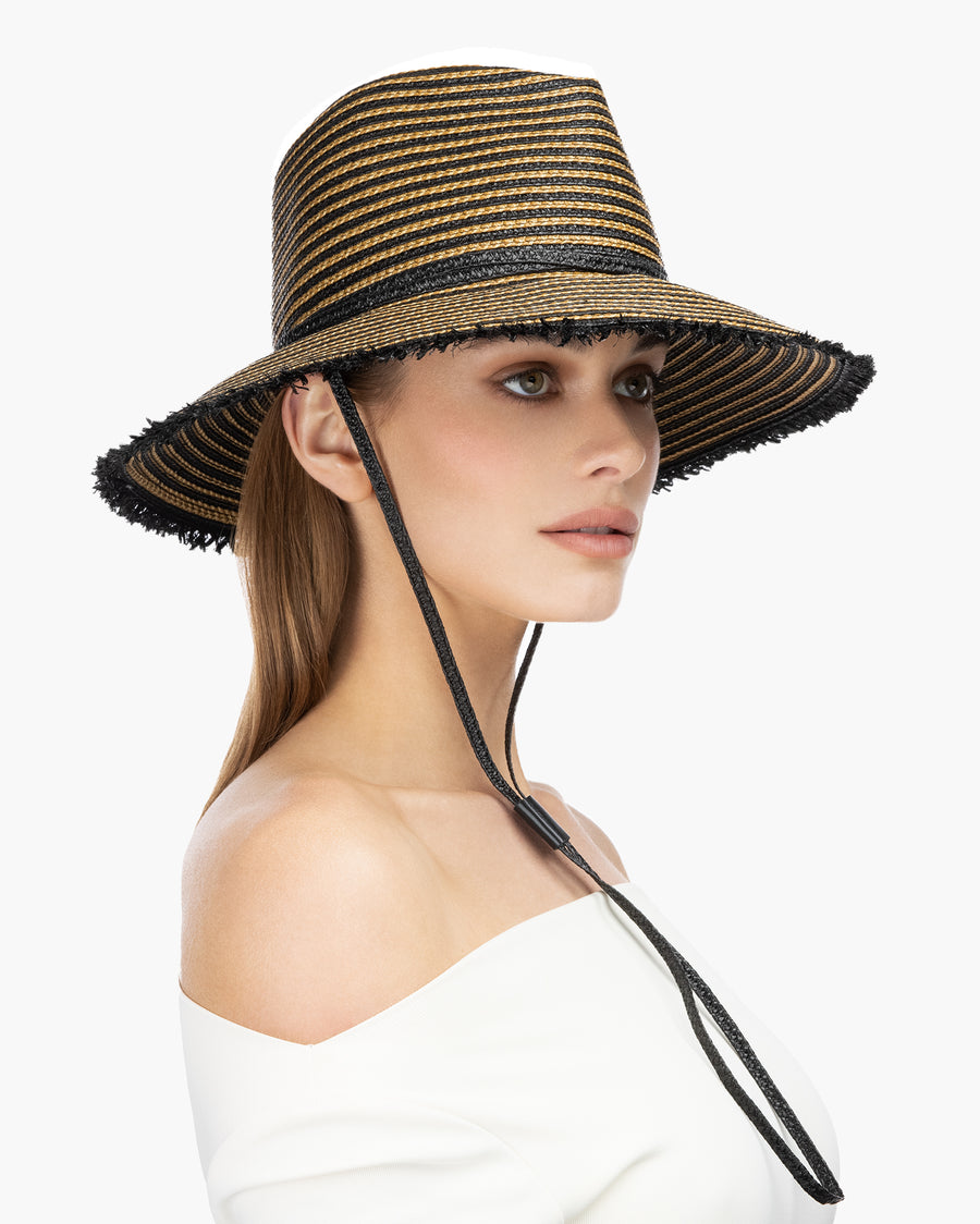 Squishee® VIP Hat｜Packable Fedora｜Chin Strap | Peanut | Eric Javits
