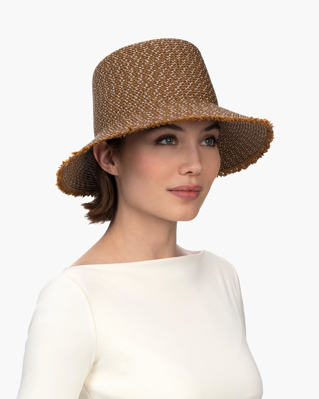 Squishee® Bucket Hat | Straw Bucket Hat | Black Speckle | Eric Javits