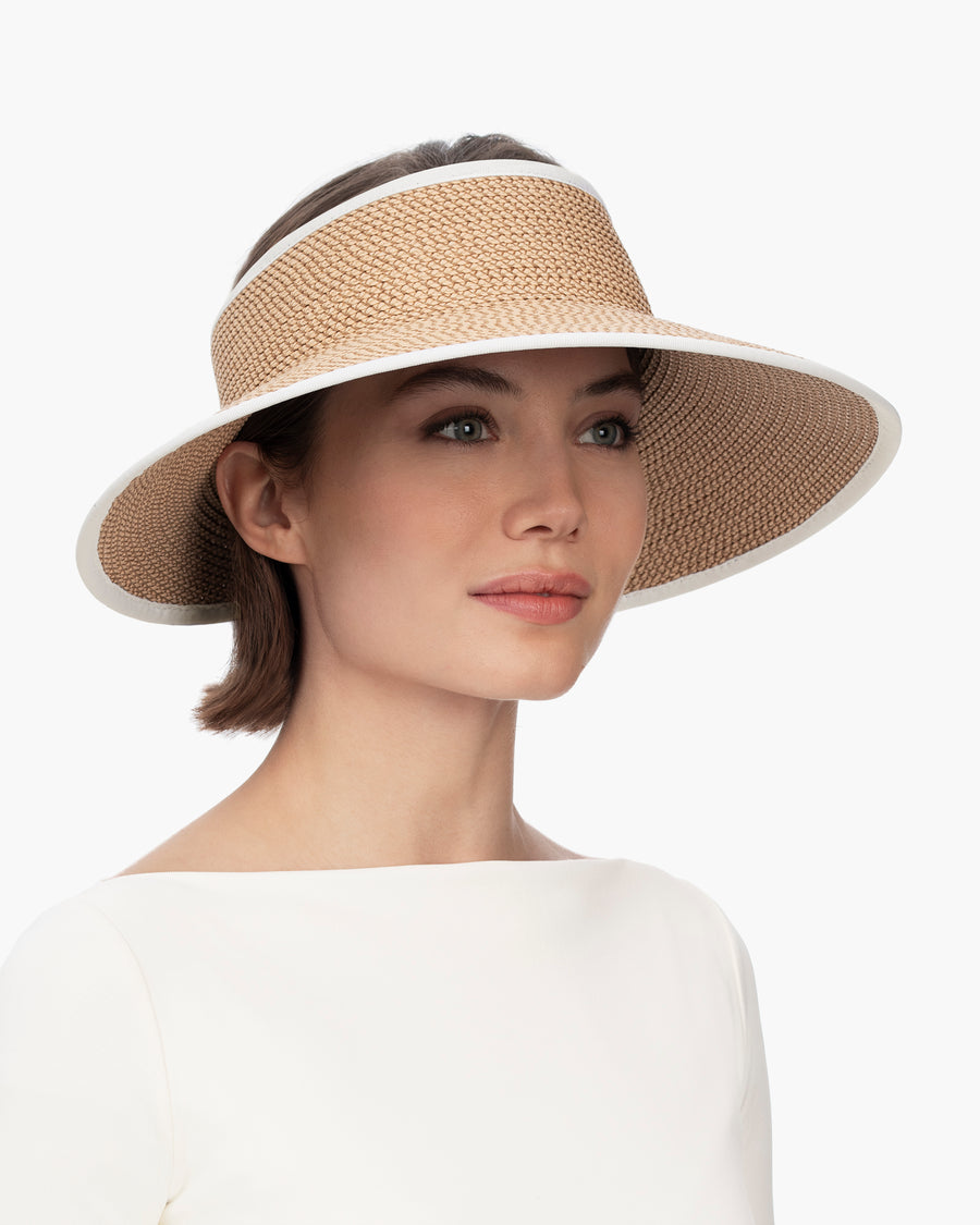 Lil Squishee Visor | Packable Women's Visor | Peanut/White | Eric Javits