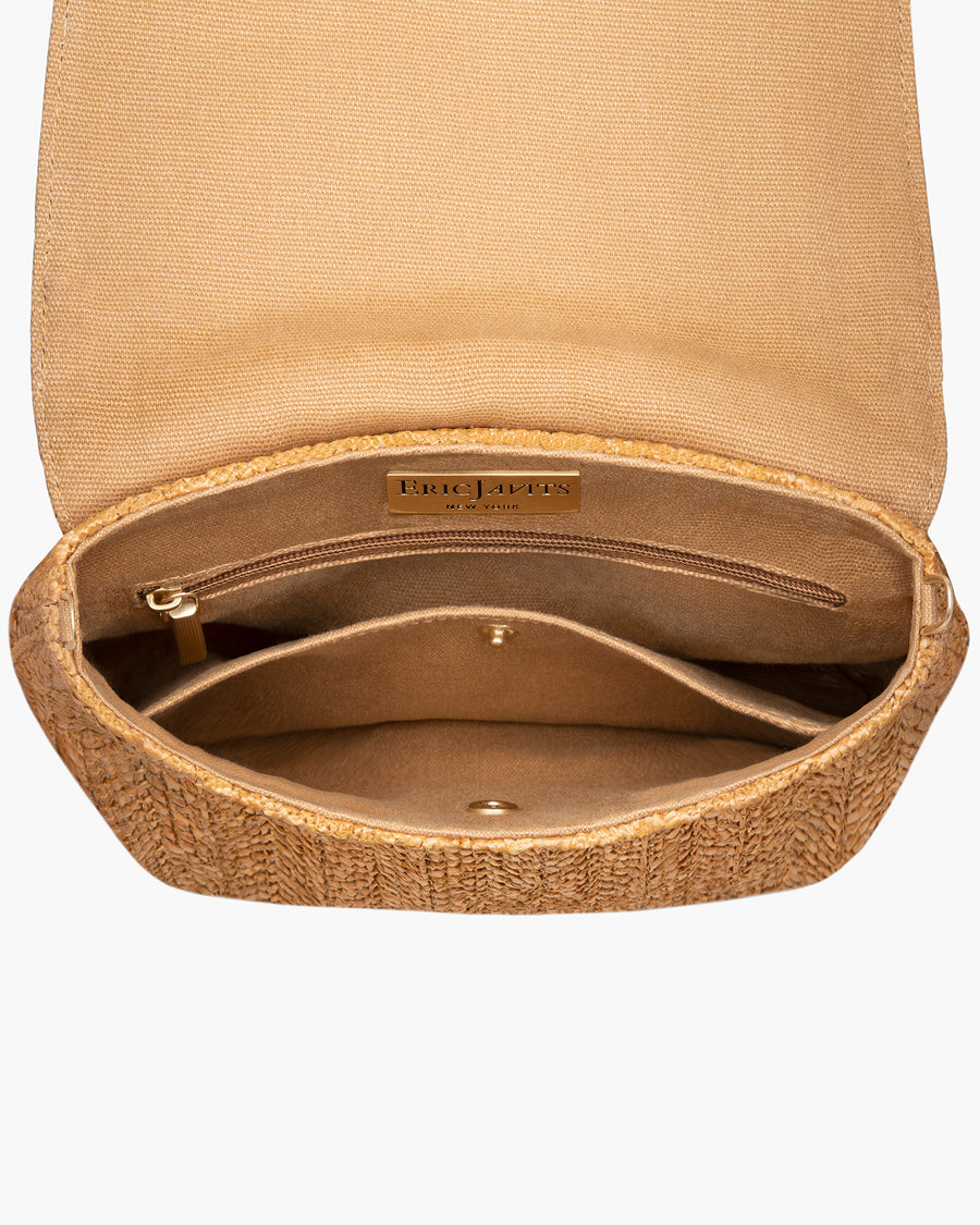 Nebu Flap Pouch | Bamboo Chain handle | Designer's Bag | Eric Javits ...