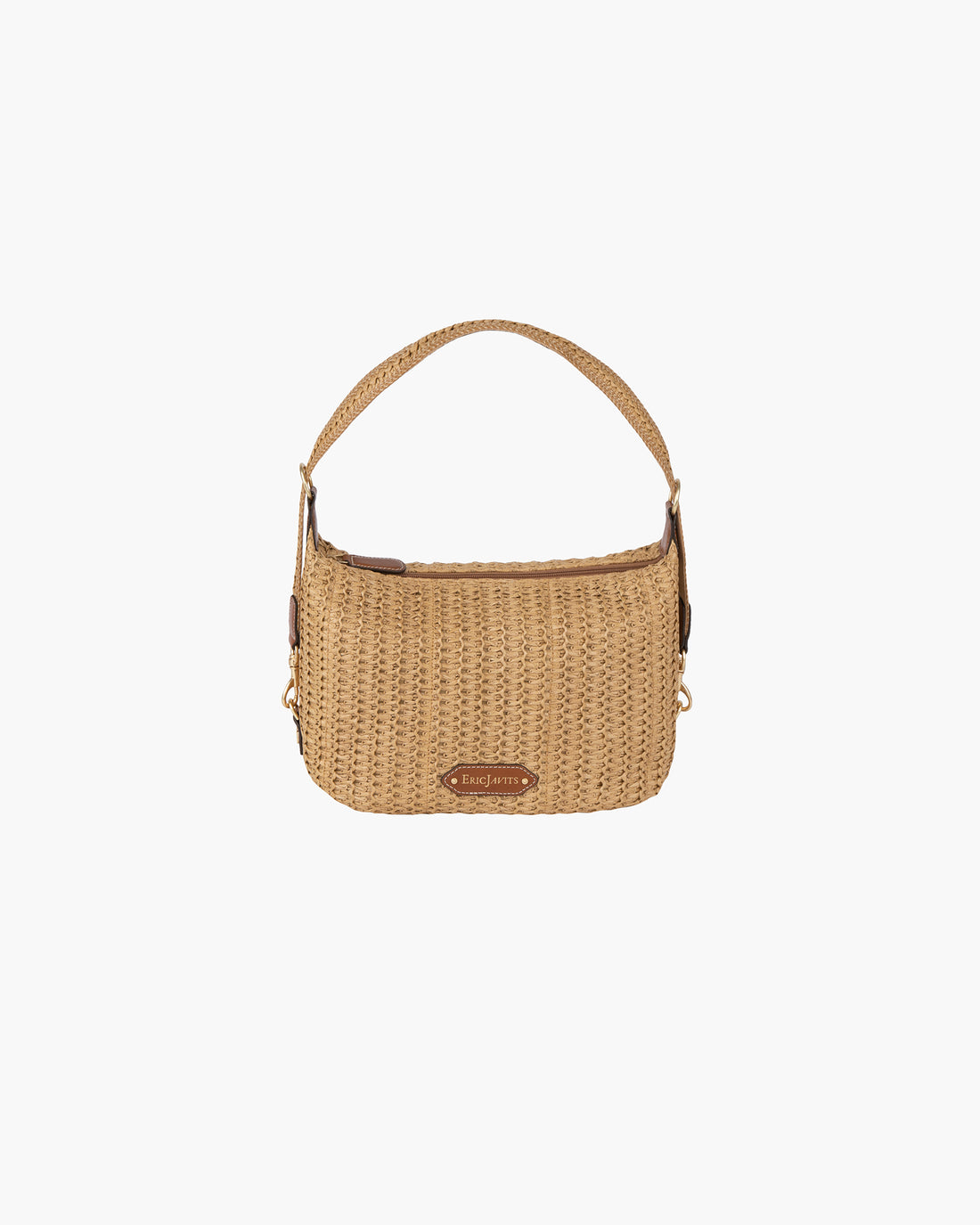 Jessica Straw Leather Hobo｜Mid-Size Handbag | Natural | Eric Javits
