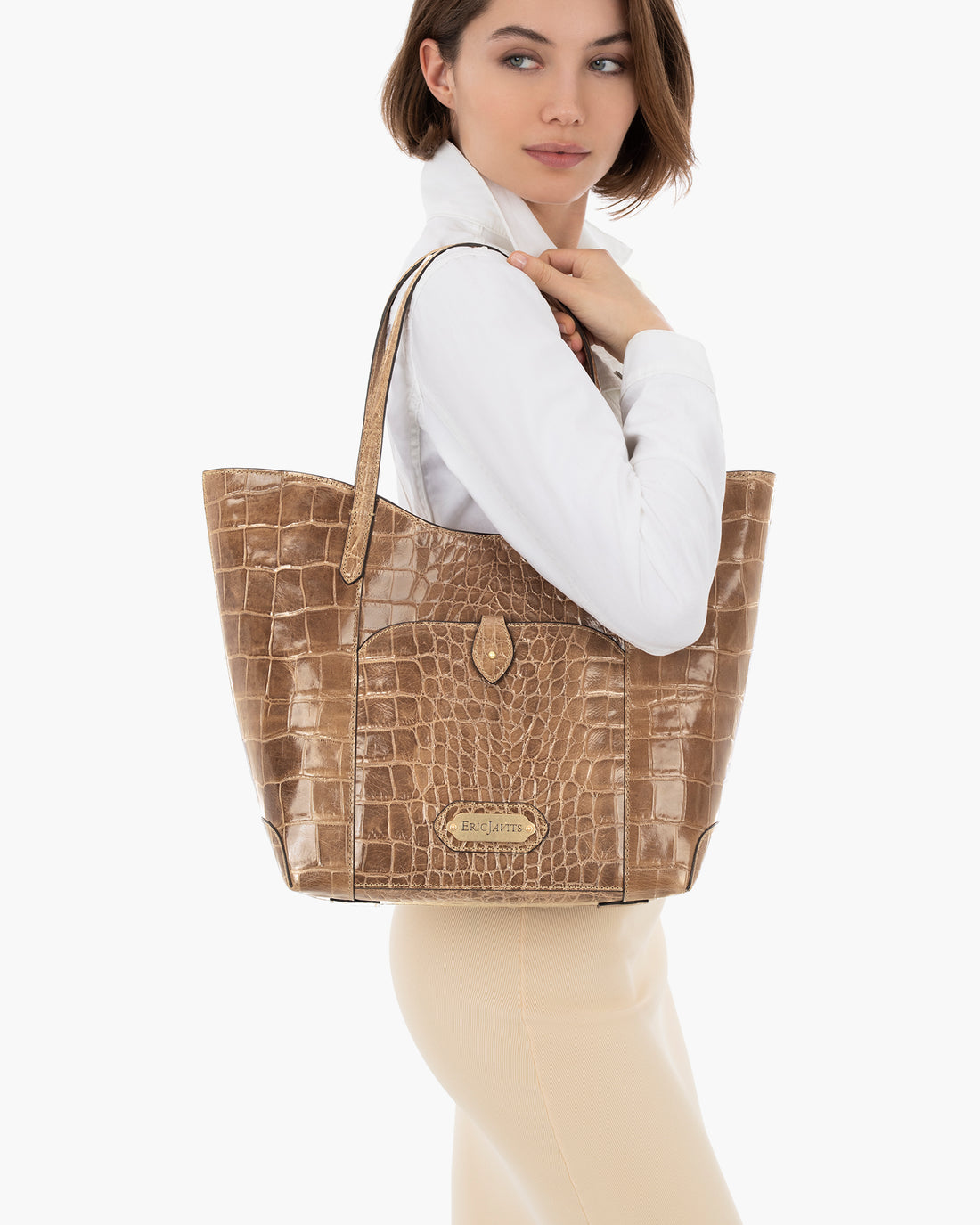 Crikey Mate I Leather Tote with Snap Closure | Eric Javits